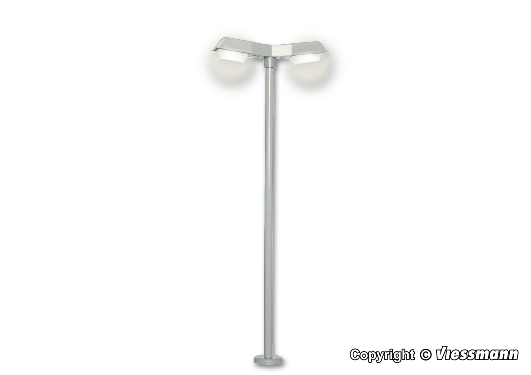 Viessmann 6097 - H0 - Straßenleuchte modern doppelt, 2 LEDs weiß, 10 cm ...
